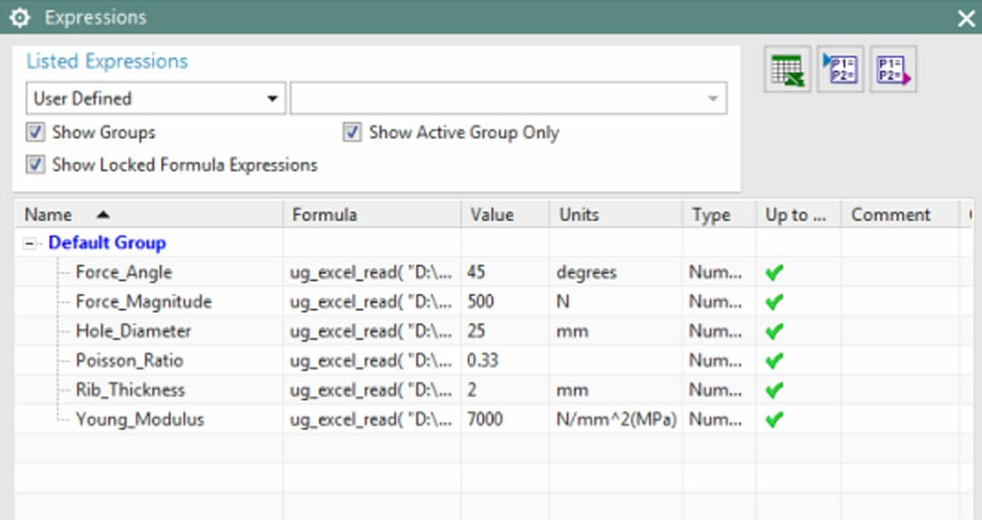 How to drive NX expressions from a spreadsheet - Maya HTT