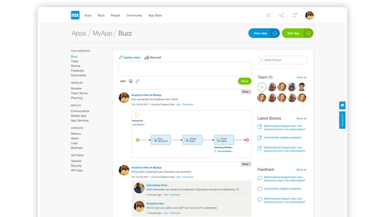 Mendix low-code platform for visual model-driven development